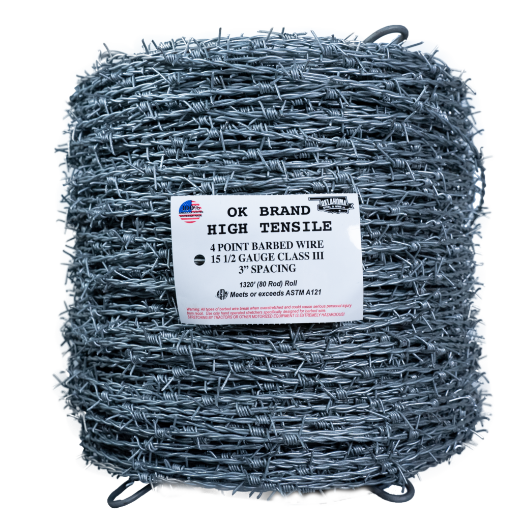 15 ga 4 point 3" Class 3 OK Brand High Tensile Wire - San Antonio Steel ...